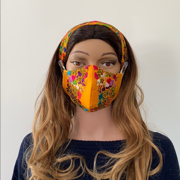 New Handmade | Accessories | Combo Face Mask And Headband With Buttons ...